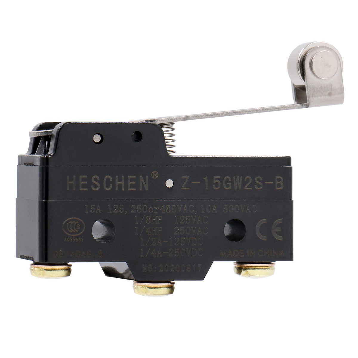 Heschen Micro Switch Z-15GW2S-B Stainless Steel Hinge Roller Lever 3 S