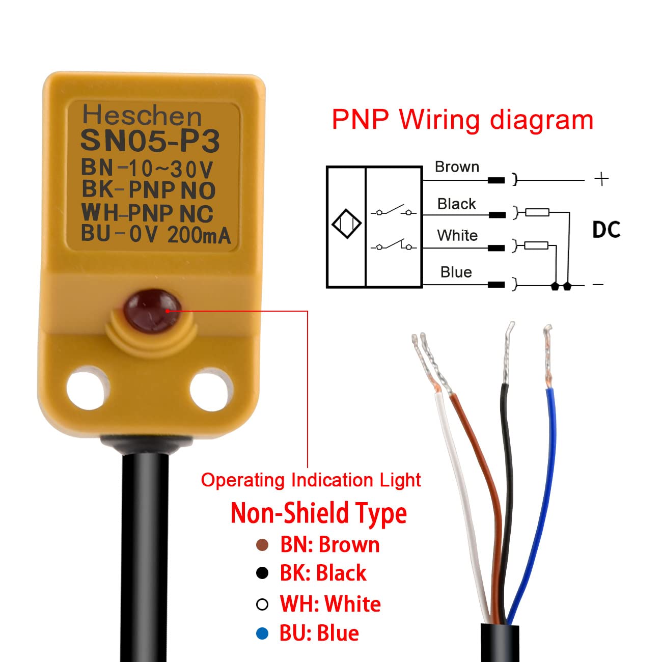 Esquema de fiação de sensor de 4 fios