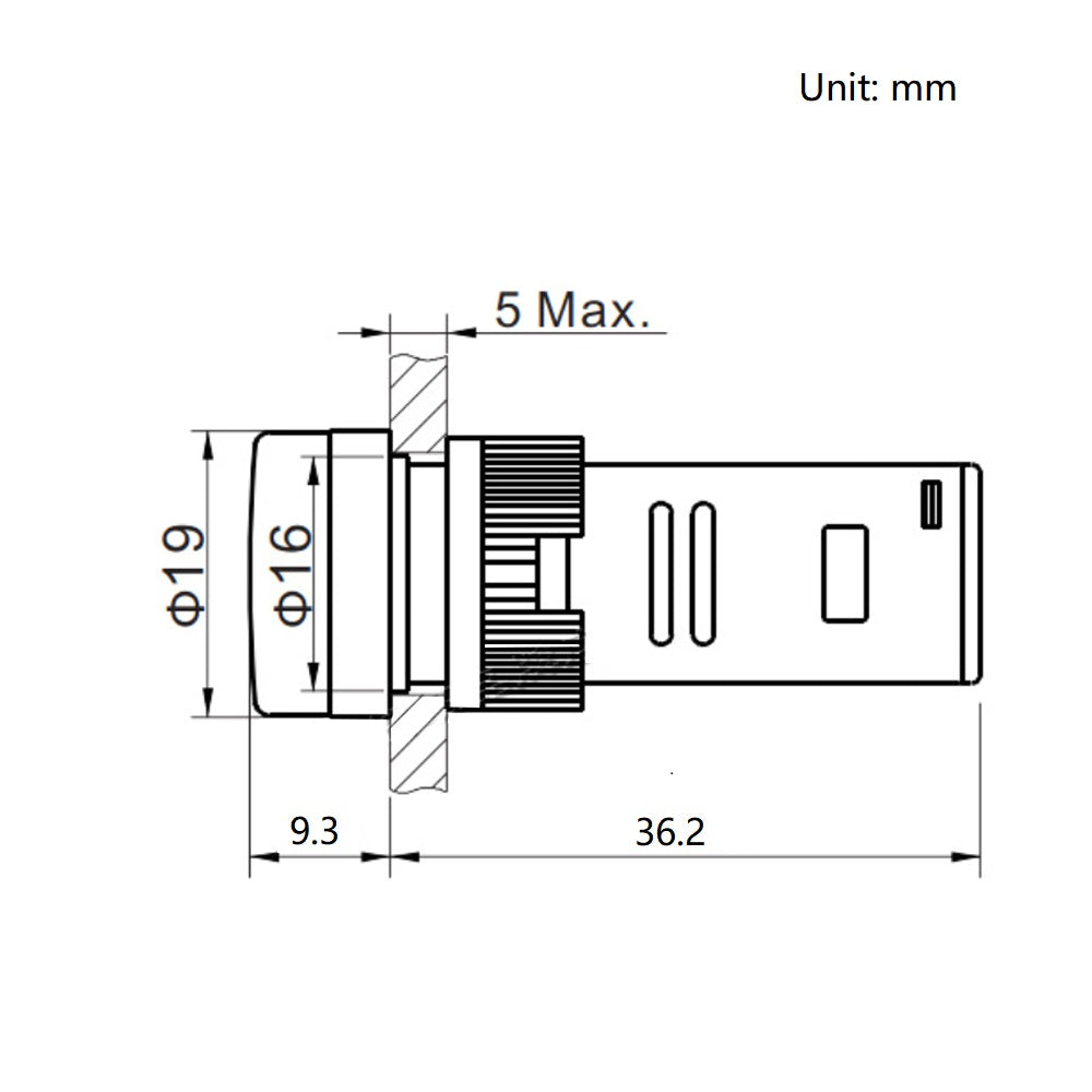LED Indicator Light Pilot Signal Lamp 20mA AD16-16E DC 12V/24V AC 110V ...