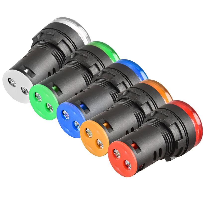 Heschen 5-Pack LED Indicator Light Pilot Signal Lamp AD16-22DS DC 12V/