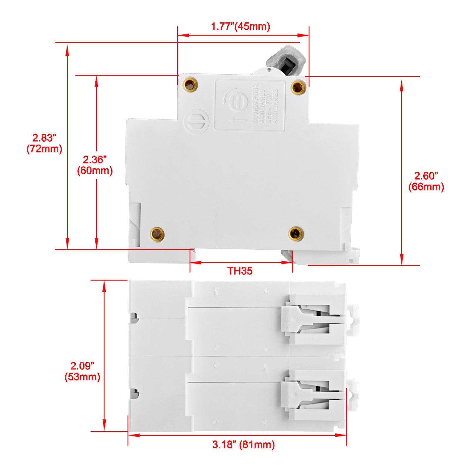 Heschen DC Miniature Circuit Breaker, HSB6C-DC, 2 Poles, DC500V D80A/D