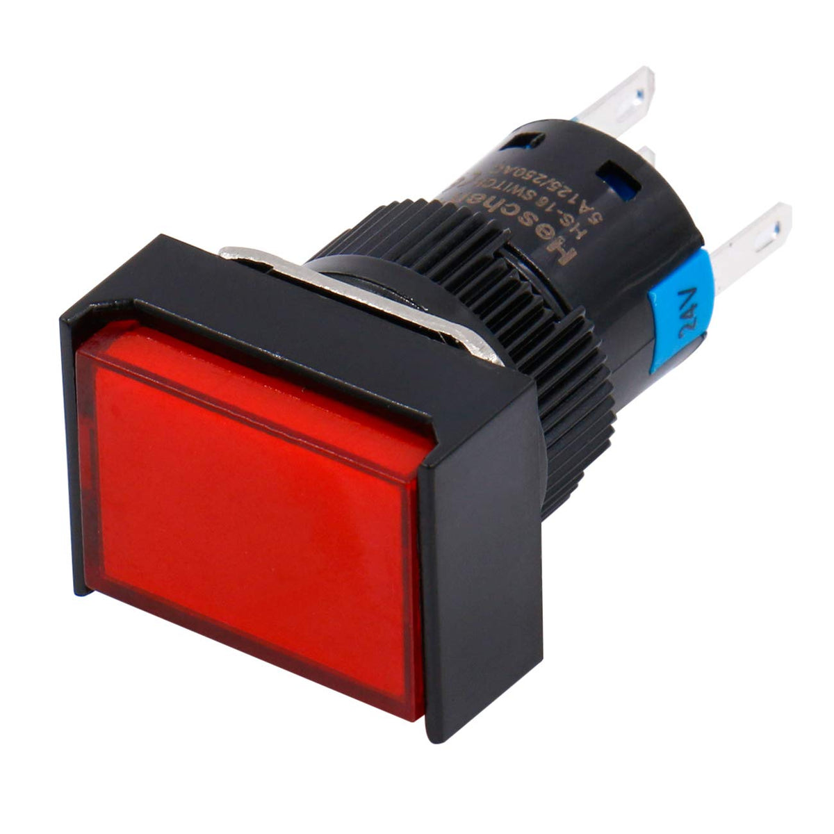 Heschen 16mm Rectangle Momentary Push Button Switch 1NO 1NC Red Blue Y
