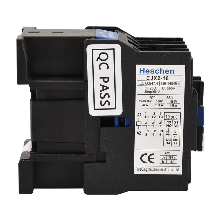Heschen AC Contactor CJX2-1810 220V 50/60Hz Coil 3P 3 Pole Normally Op