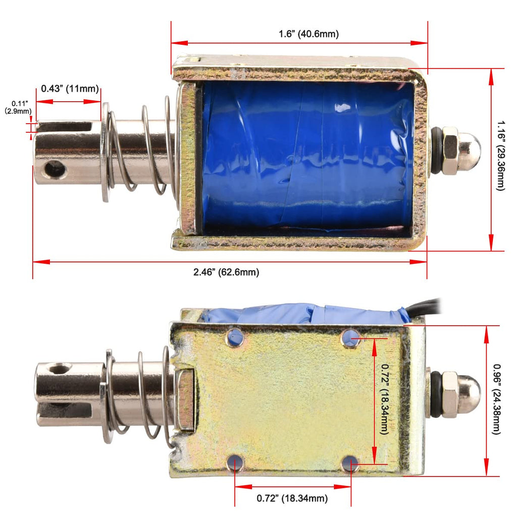 Hechen Solenoid Electromagnet, HS-1240S, DC12V/24V 25N, 10mm Stroke, P ...