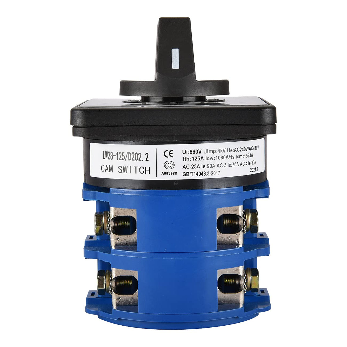 Heschen Rotary Changeover Cam Switch 125A 660VAC 2 Phase ON/OFF/ON 3 P