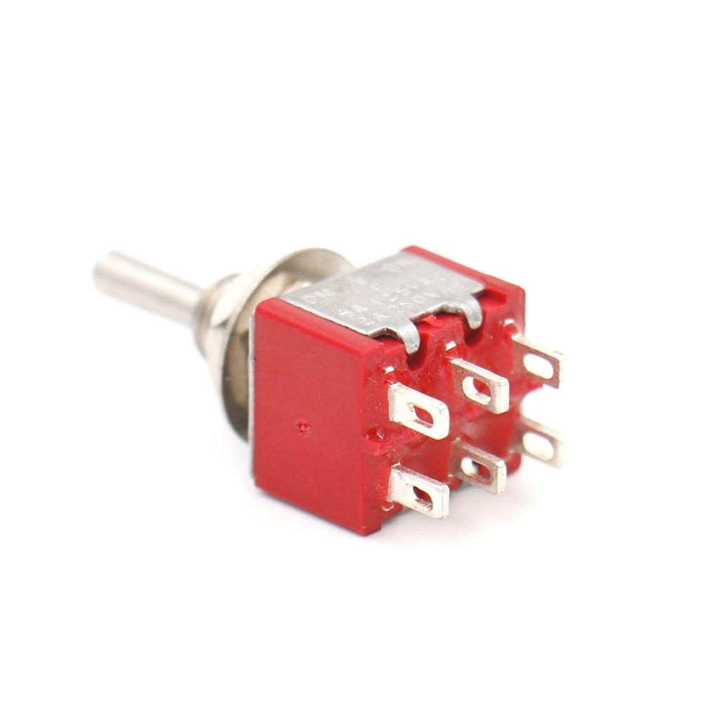 Heschen Mini Momentary Toggle Switch MTS-223 ON-OFF-ON DPDT 6 Pin, 2A